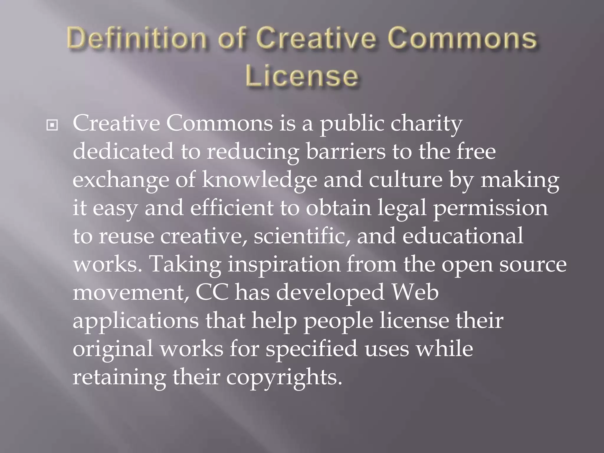 Creative commons license1 | PPTX