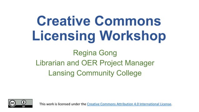 Creative Commons Licensing | PPT