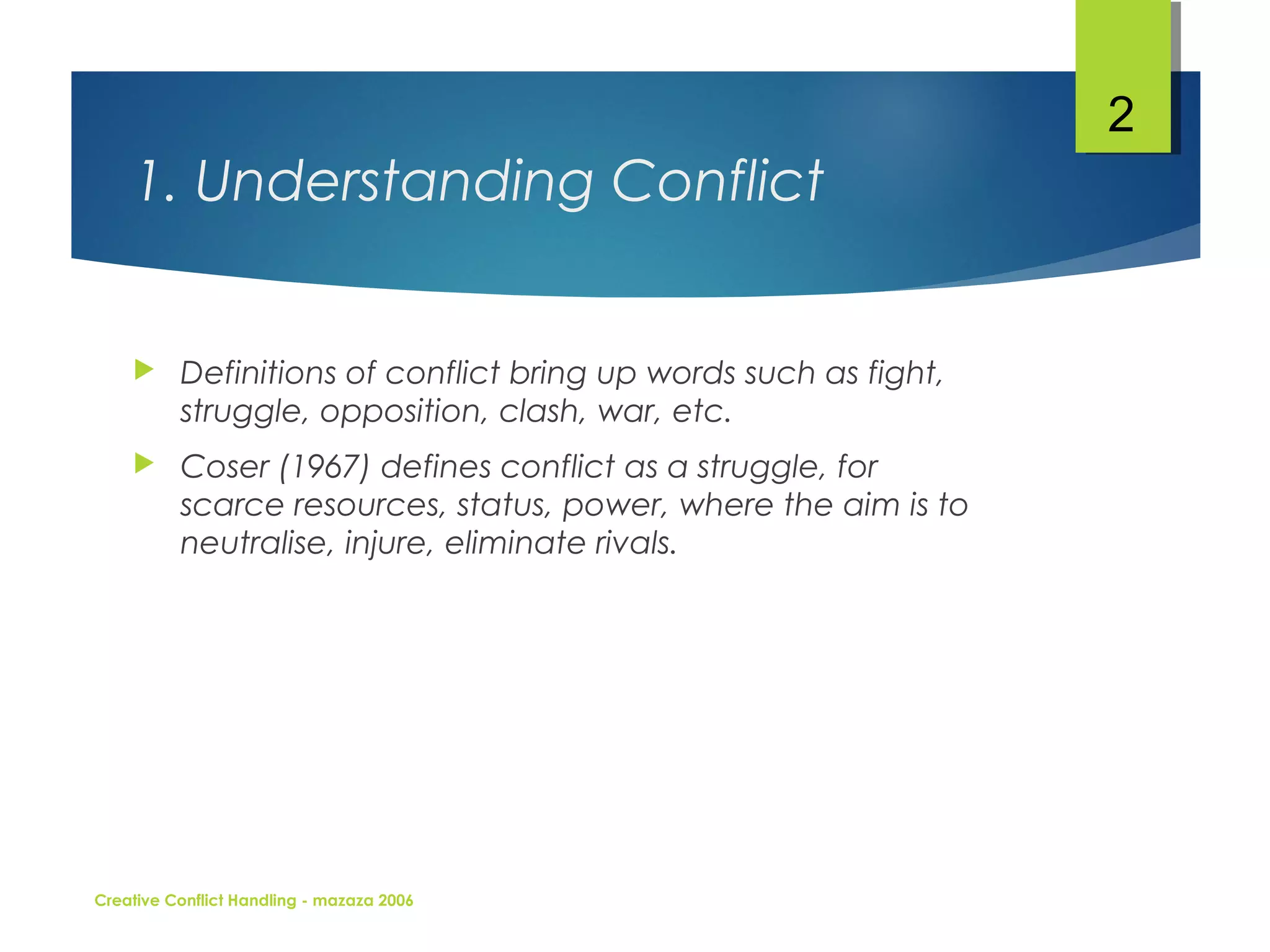 Creative conflict handling.uctfeb06 | PPT