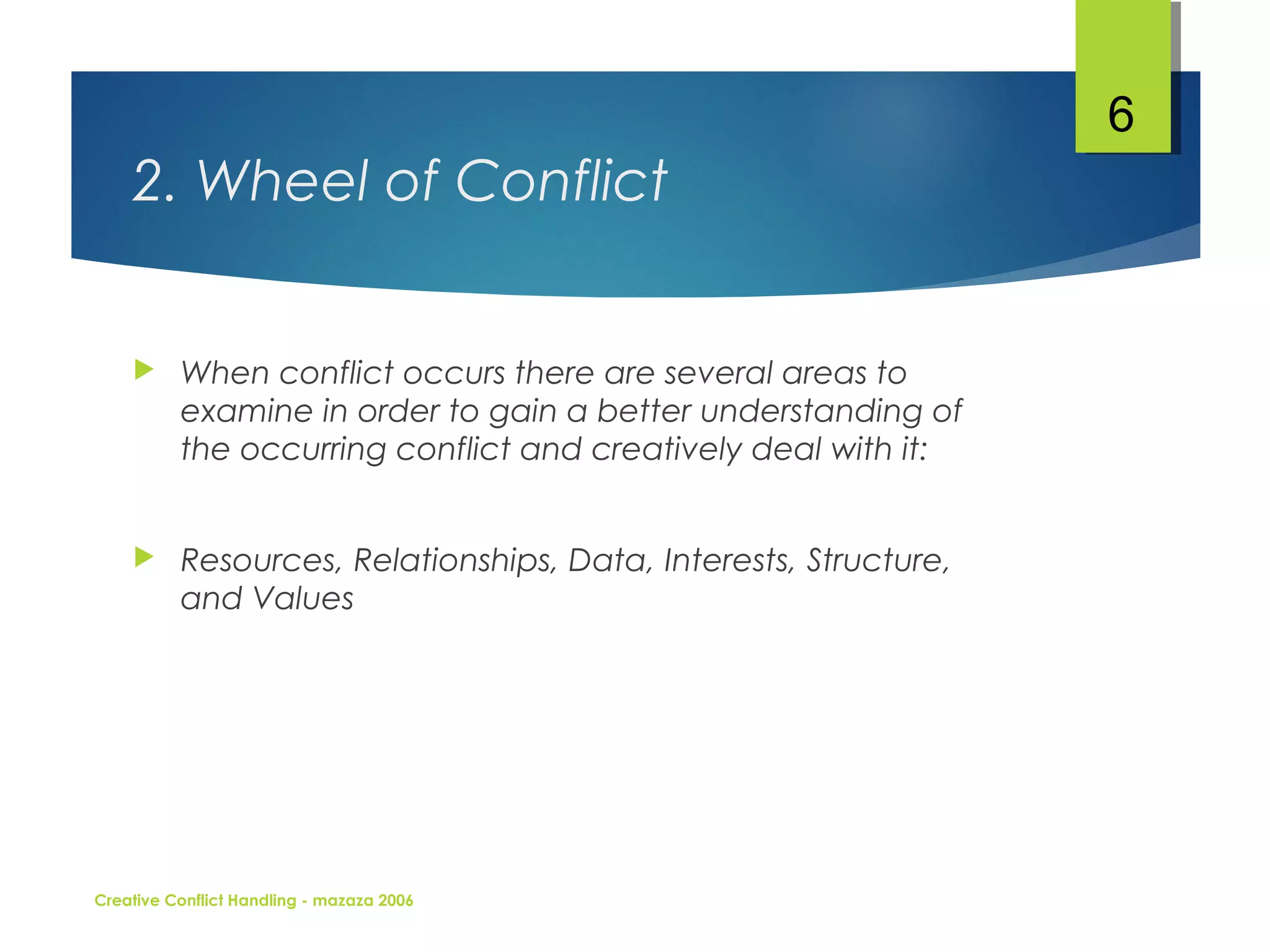 Creative conflict handling.uctfeb06 | PPT