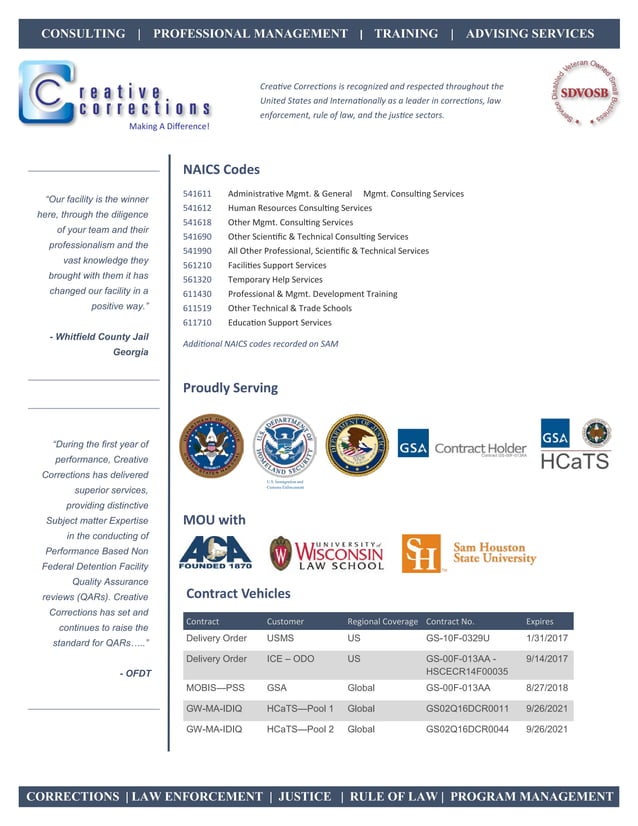 Creative Corrections Capabilities Statement | PDF
