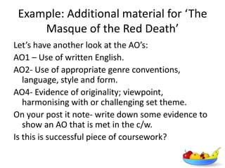 Creative coursework masque red death english. | PPT