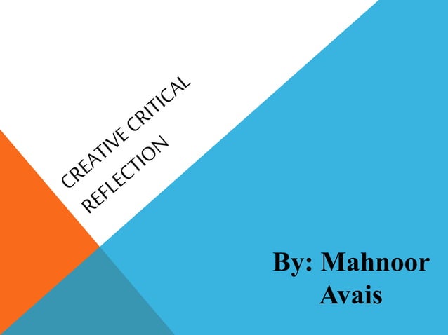 Media Studies portfolio-Creative critical reflection | PPT
