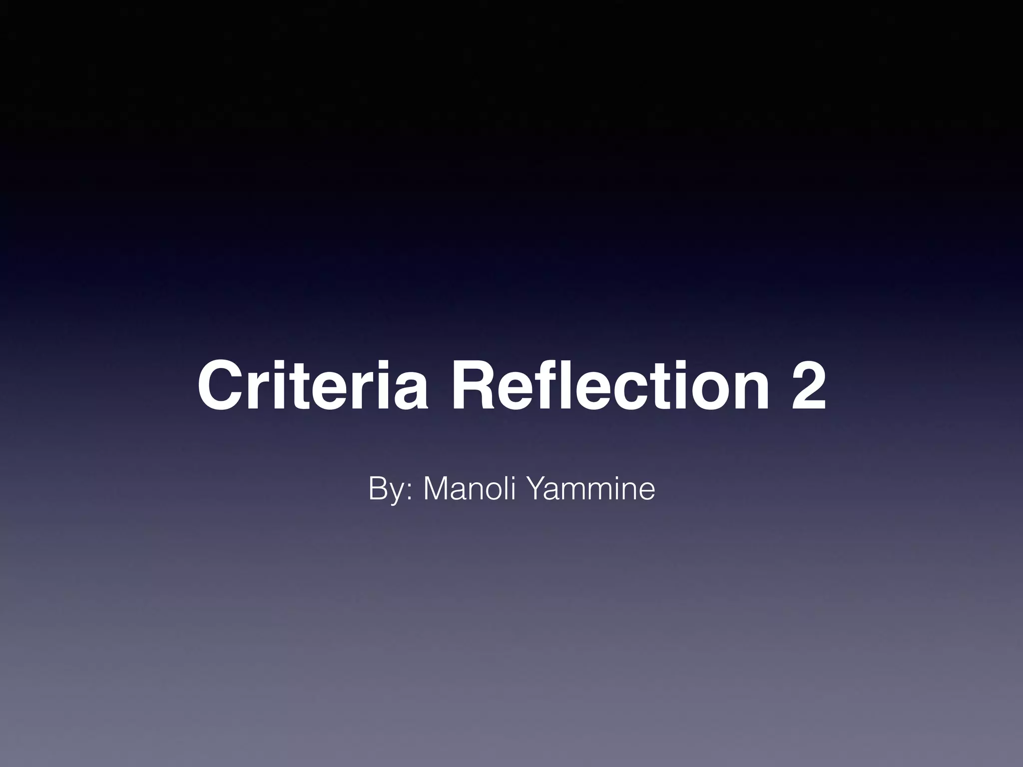 Creative critical reflection 2 | PPT