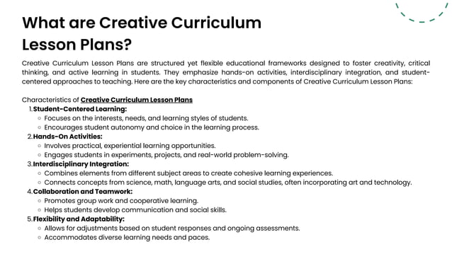 Creative Curriculum Lesson Plans: Innovative Approaches to Engaging and ...