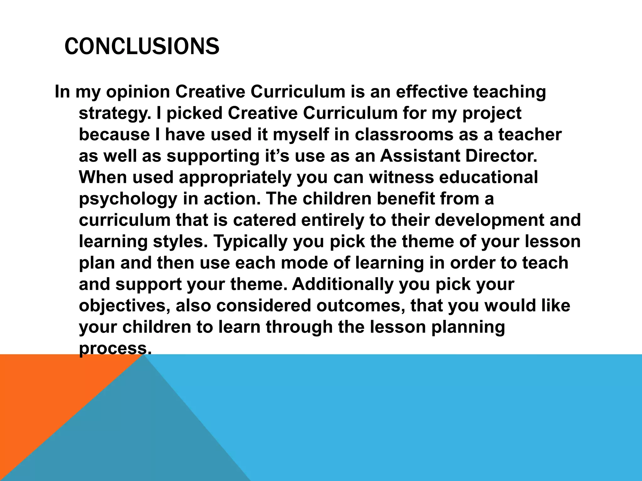 Creative Curriculum | PPTX