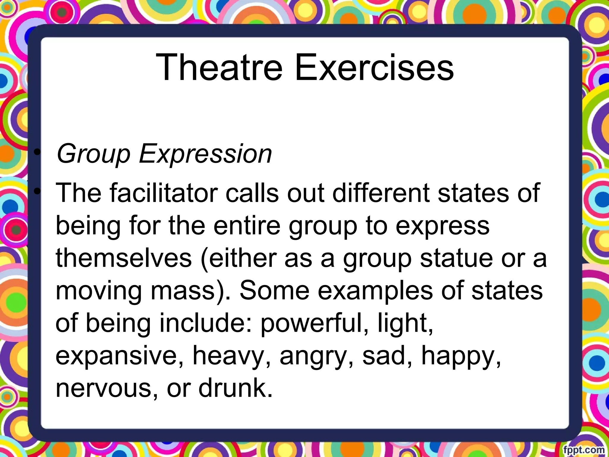 Creative dramatics and Theater Exercises for Kids | PPT