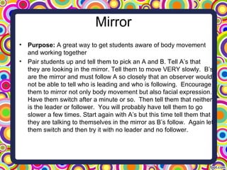 Creative dramatics and Theater Exercises for Kids | PPT