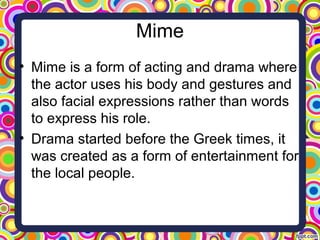 Creative dramatics and Theater Exercises for Kids | PPT