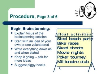 Creativee ideas through brainstorming | PPS