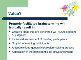 Creativee ideas through brainstorming | PPS