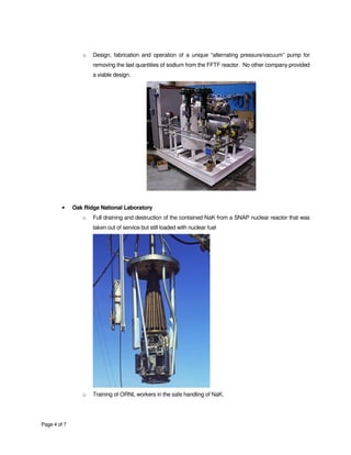 Creative Engineers, Inc. Alkali Metal Experience | PDF