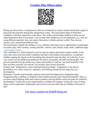 Creative Essay Example | PDF