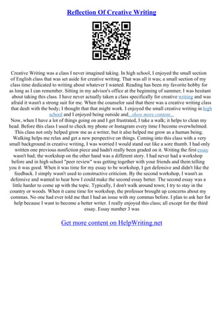 Creative Essays Examples | PDF