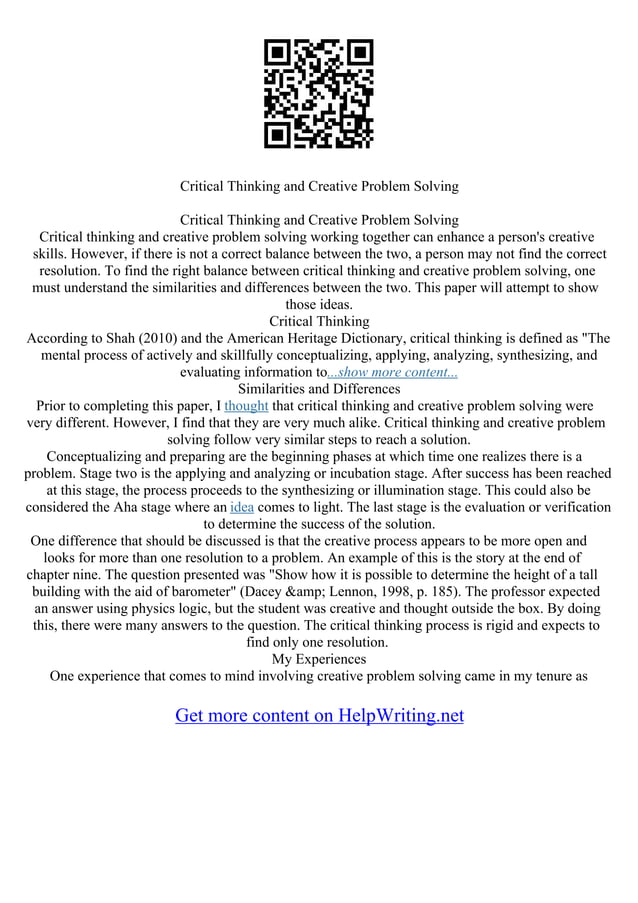 Creative Essays Examples | PDF