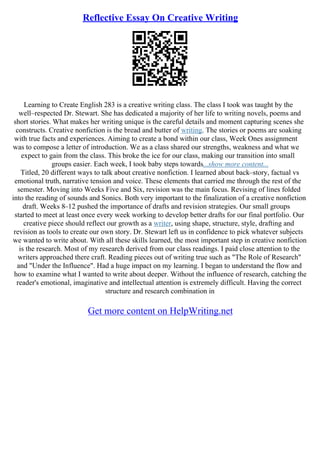 Creative Essays Examples | PDF