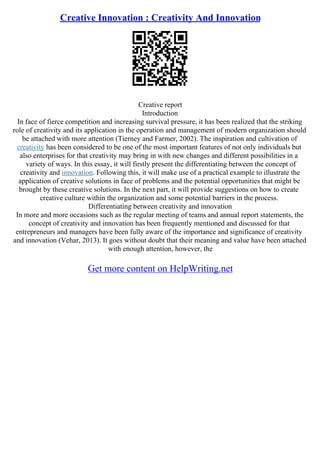 Creative Essays Examples | PDF