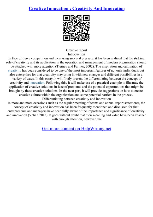 Creative Essays Examples | PDF