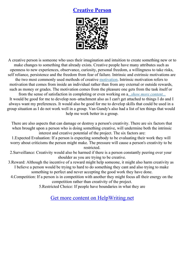 Creative Essays Examples | PDF