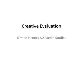 Creative Evaluation | PPTX