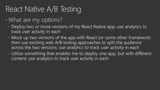 Creative Hacking: Delivering React Native App A/B Testing Using ...