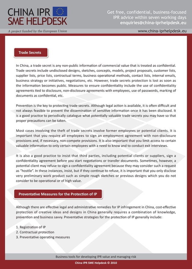 Guide to IPR Protection in China for the Creative Industry | PDF ...