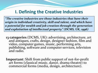 Creative industries: EU Policy: McGill Globalization Forum | PPT