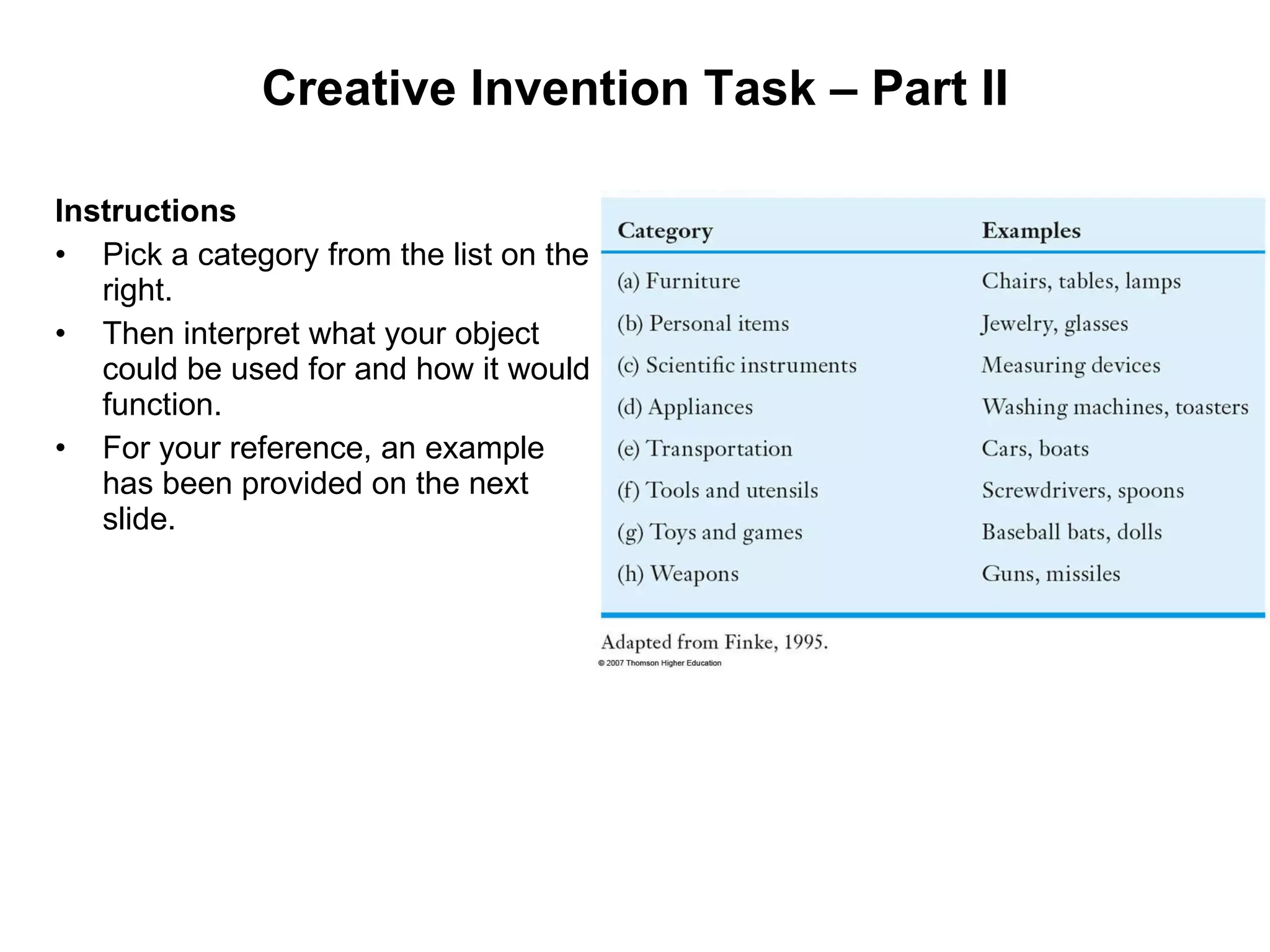 Creative Invention Task | PPT