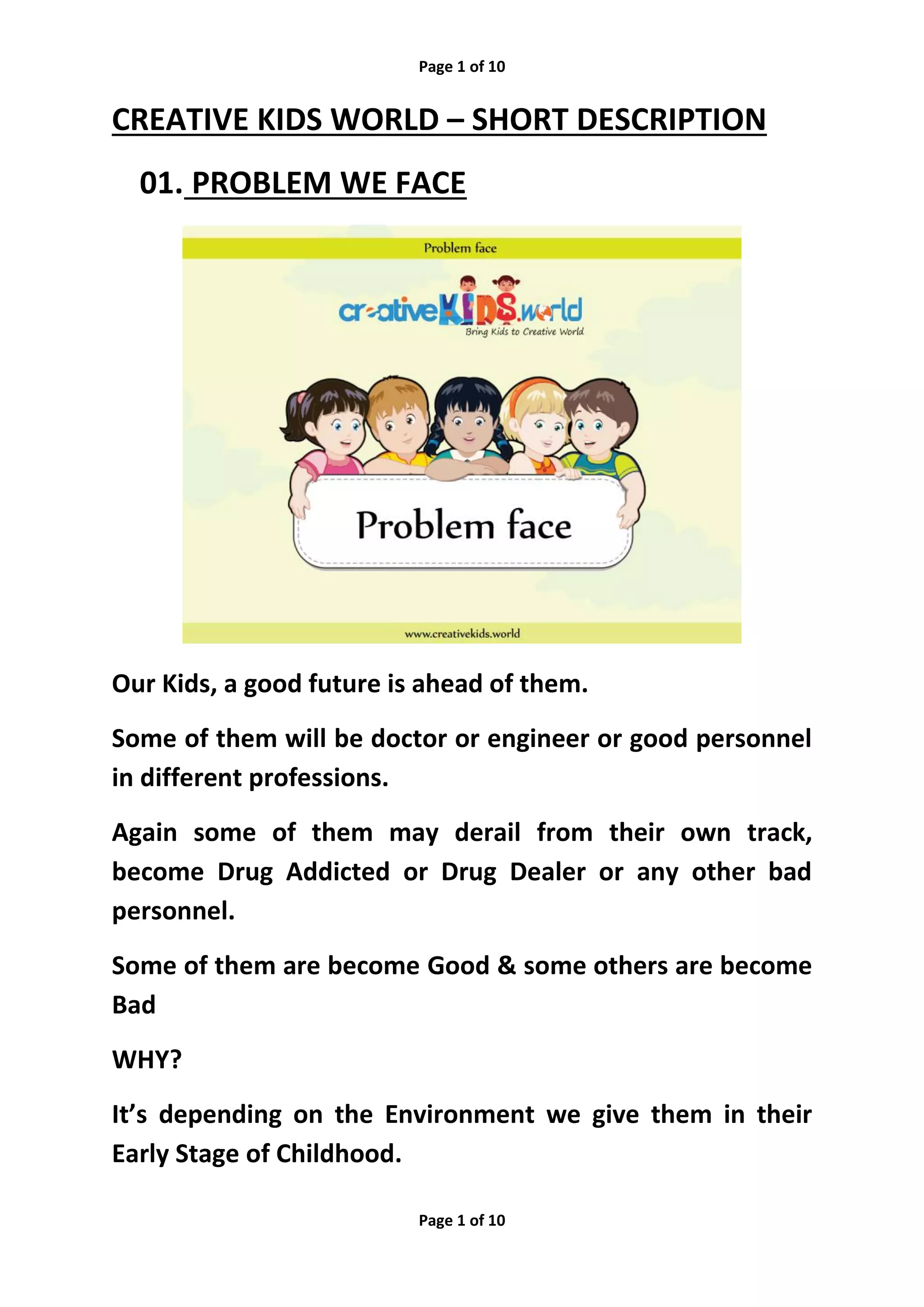 Creative kids short description 3 | PDF