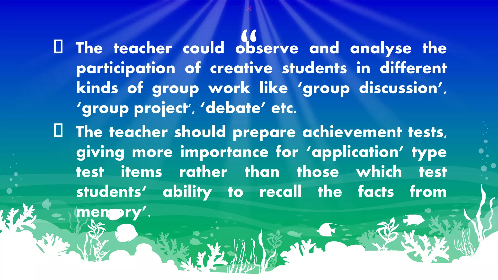 Assessment for Creative Learners | PPT