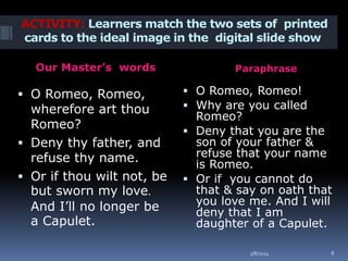 Creative Teaching Learning of Literature: Romeo & Juliet | PPT