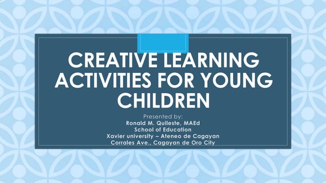 Creative learning Activities for Young Children | PDF | Daycare and Pre ...