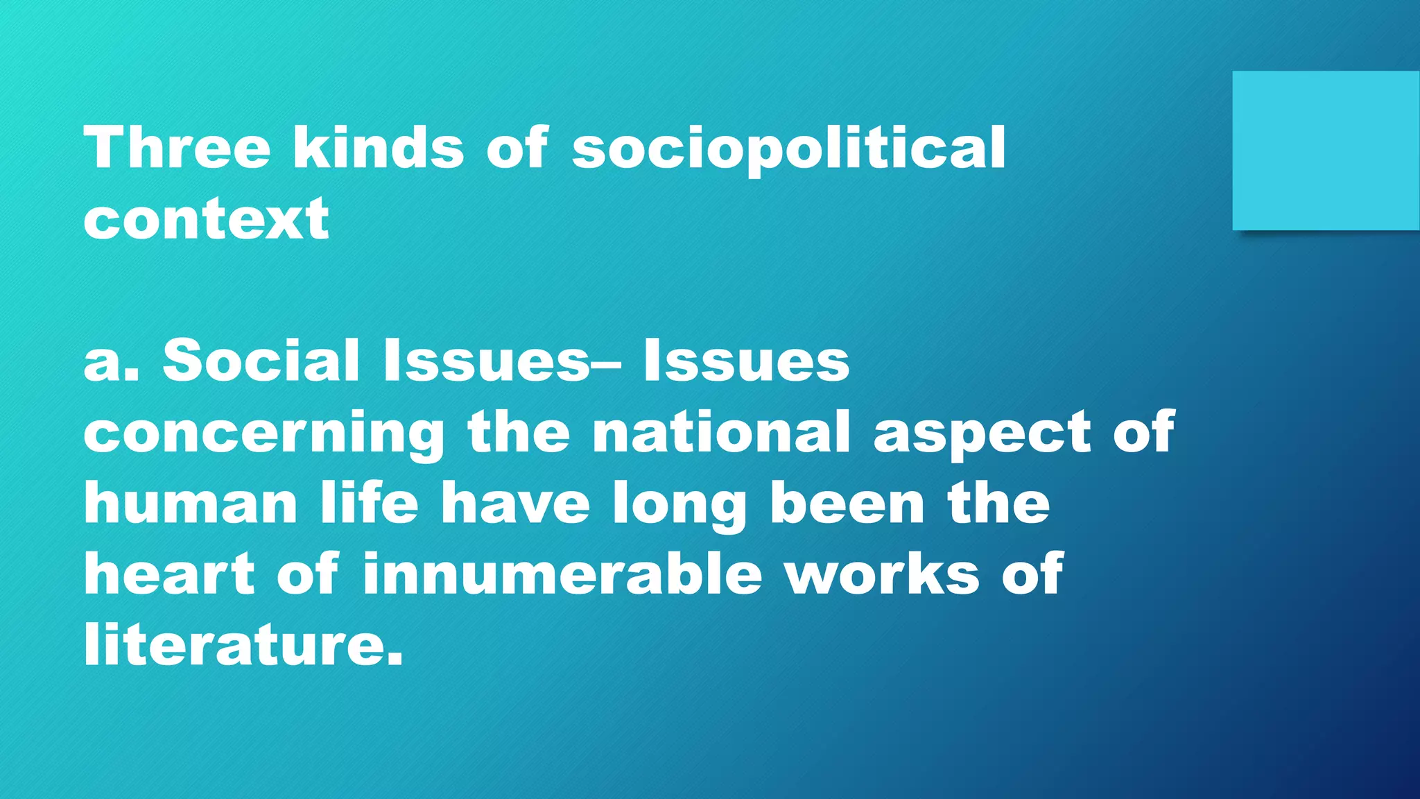 Creative literary works and sociopolitical context | PPTX