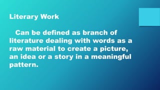 Creative literary works and sociopolitical context | PPTX