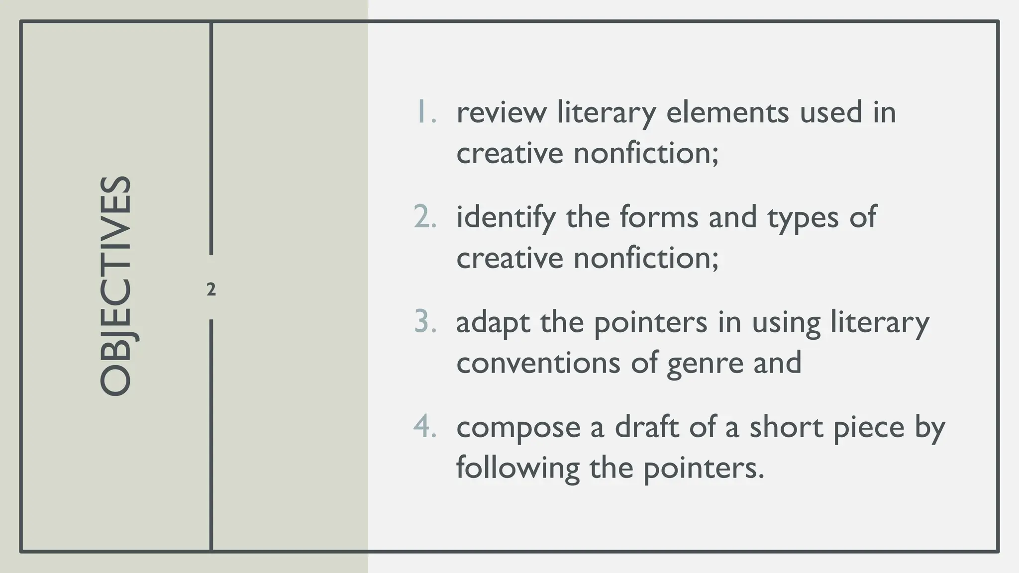 Creative Non-Fiction - Lesson 4 - Writing a Draft.pptx