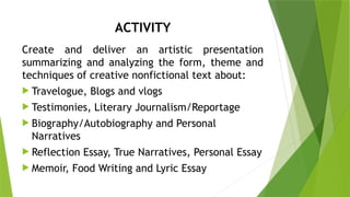CREATIVE NONFICTION POWERPOINT PRESENTAT | PPTX