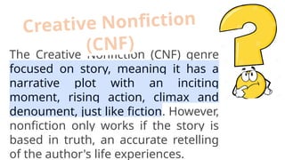 Creative NonFic Lesson 1 - Grade 12 Quarter 1 | PPTX