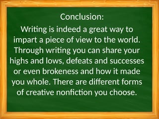 FORMS OF CREATIVE NON-FICTION 3RD QUARTER WEEK 1 | PPTX