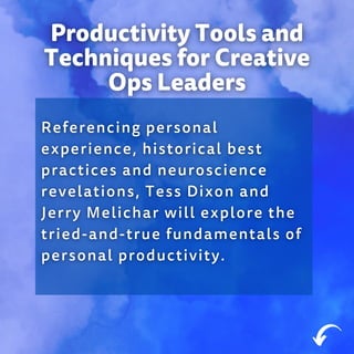 Creative Ops NY - First Sessions Confirmed | PDF