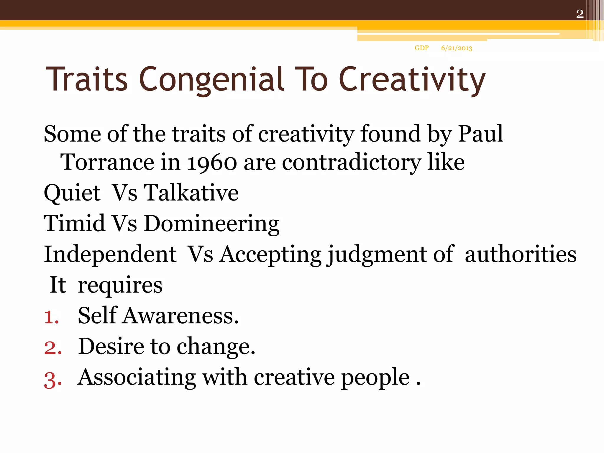 Creative Personality | PPTX