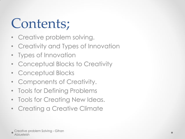 Creative problem solving | PDF | Hobbies & Interests