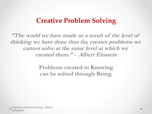 Creative problem solving | PDF | Hobbies & Interests