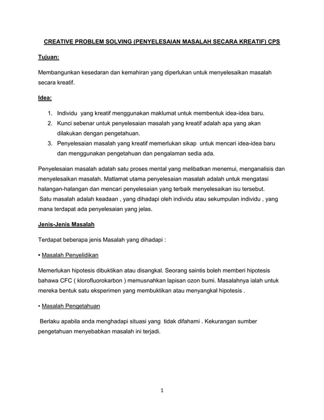 Creative problem solving | PDF