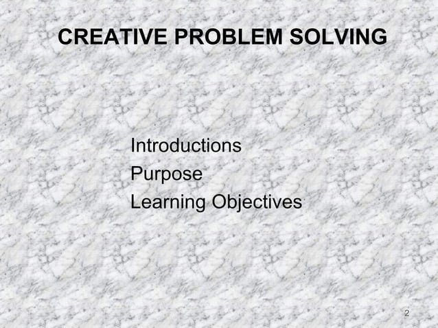 Creative problemsolving | PPT