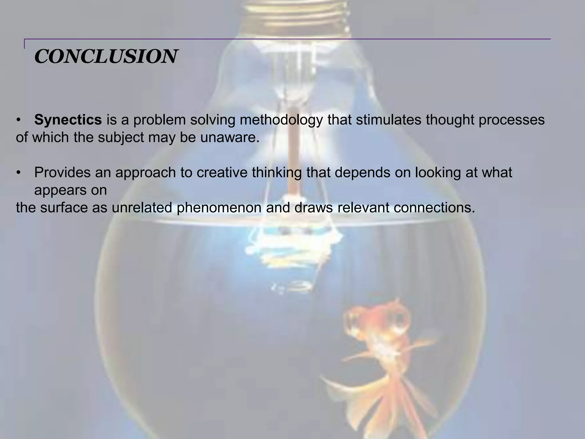 Creative problem solving -Synectics | PPTX