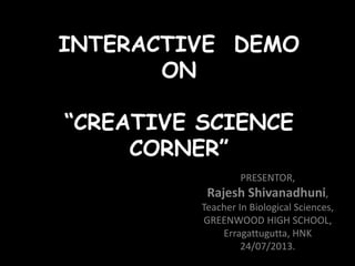 Creative science corner | PPTX