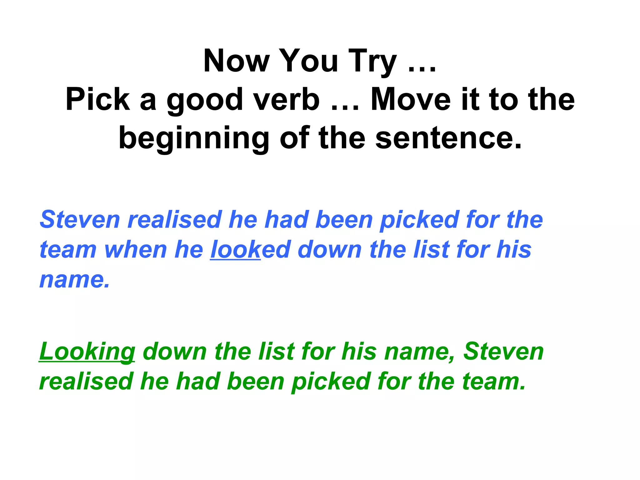 Creative sentence starters | PPT