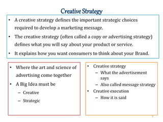 Advertisement Creative strategy & creative tactics & formats | PPTX