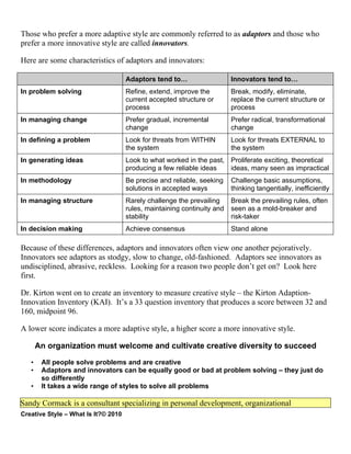 Creative Style What Is It | DOC