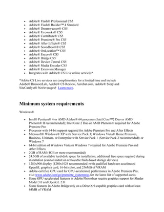 Creative suite 5 master collection read me | PDF